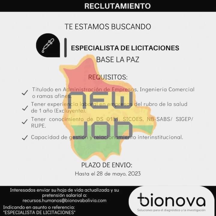 ESPECIALISTA EN LICITACIONES | Trabajando Bolivia