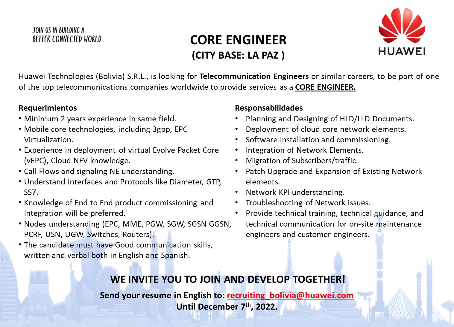 CORE ENGINEER | Trabajando Bolivia