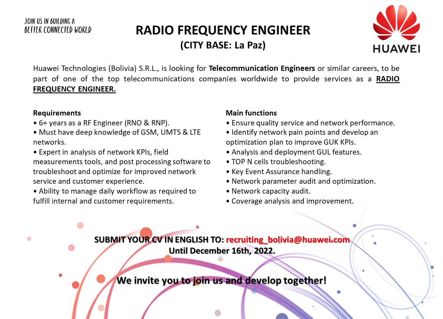 RADIO FREQUENCY ENGINEER | Trabajando Bolivia