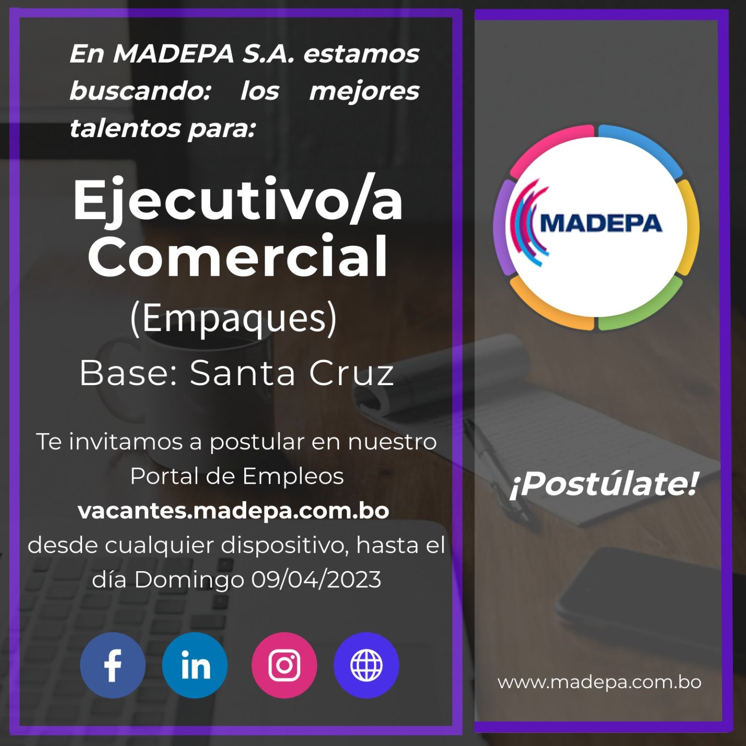 EJECUTIVO/A COMERCIAL | Trabajando Bolivia