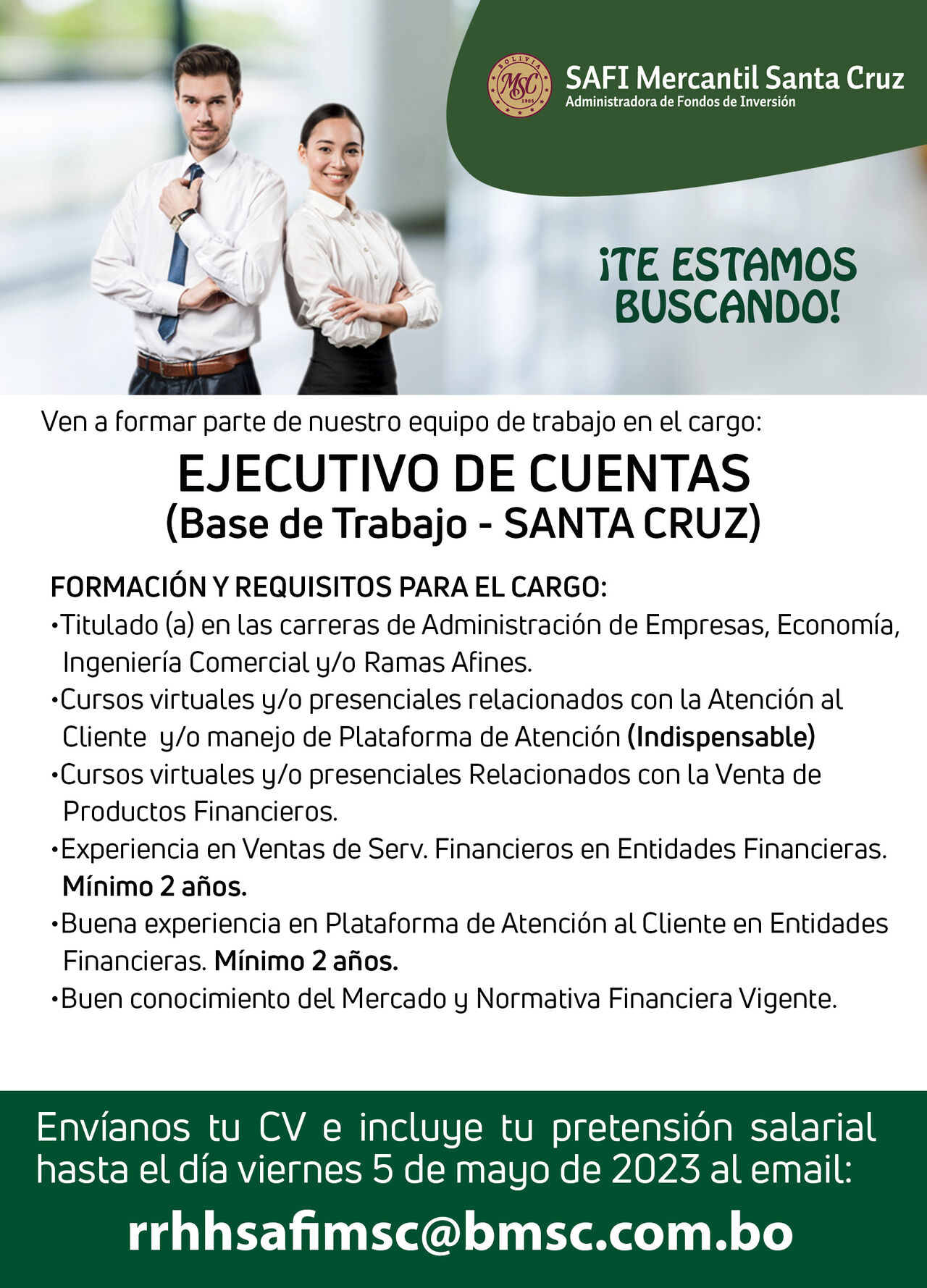 EJECUTIVO DE CUENTAS | Trabajando Bolivia