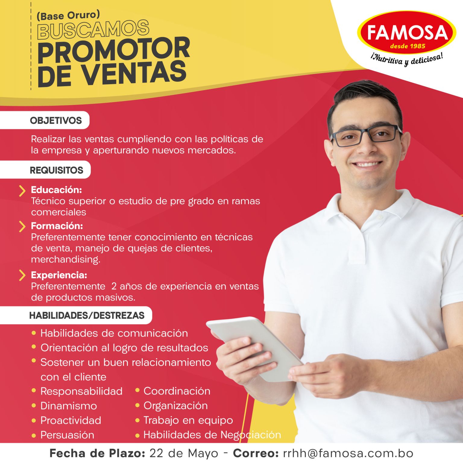 PROMOTOR DE VENTAS | Trabajando Bolivia