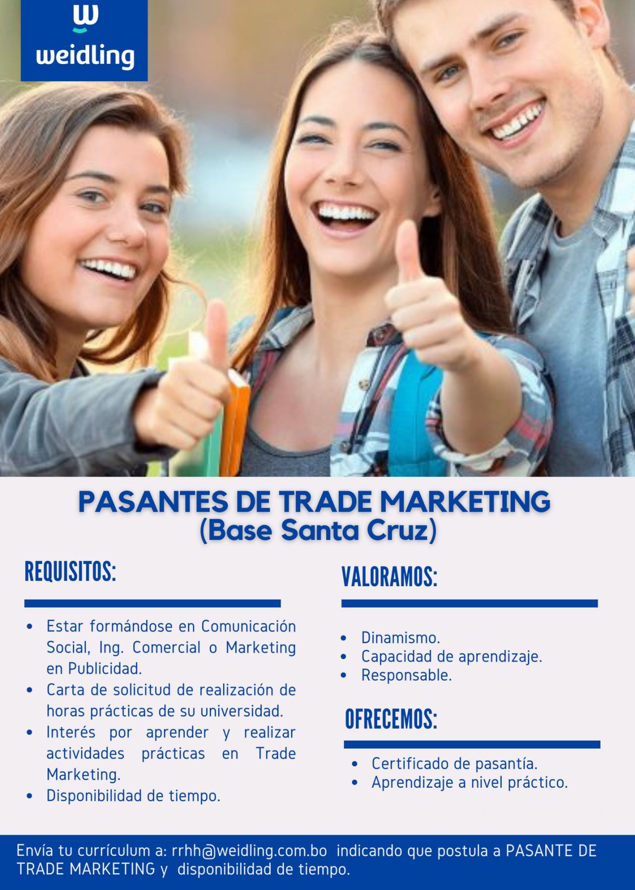 PASANTE DE TRADE MARKETING | Trabajando Bolivia