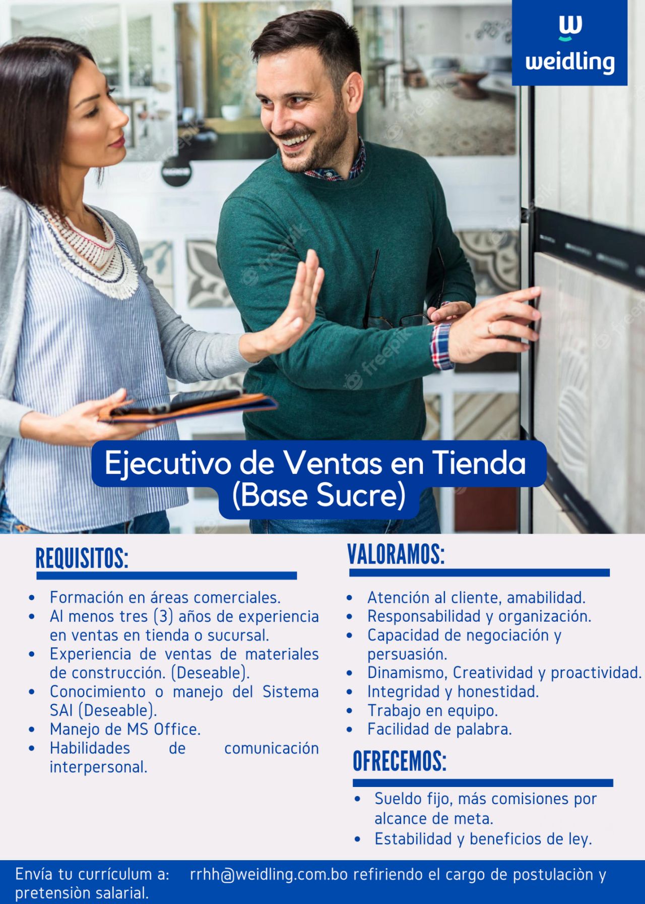 EJECUTIVO DE VENTAS EN TIENDA | Trabajando Bolivia