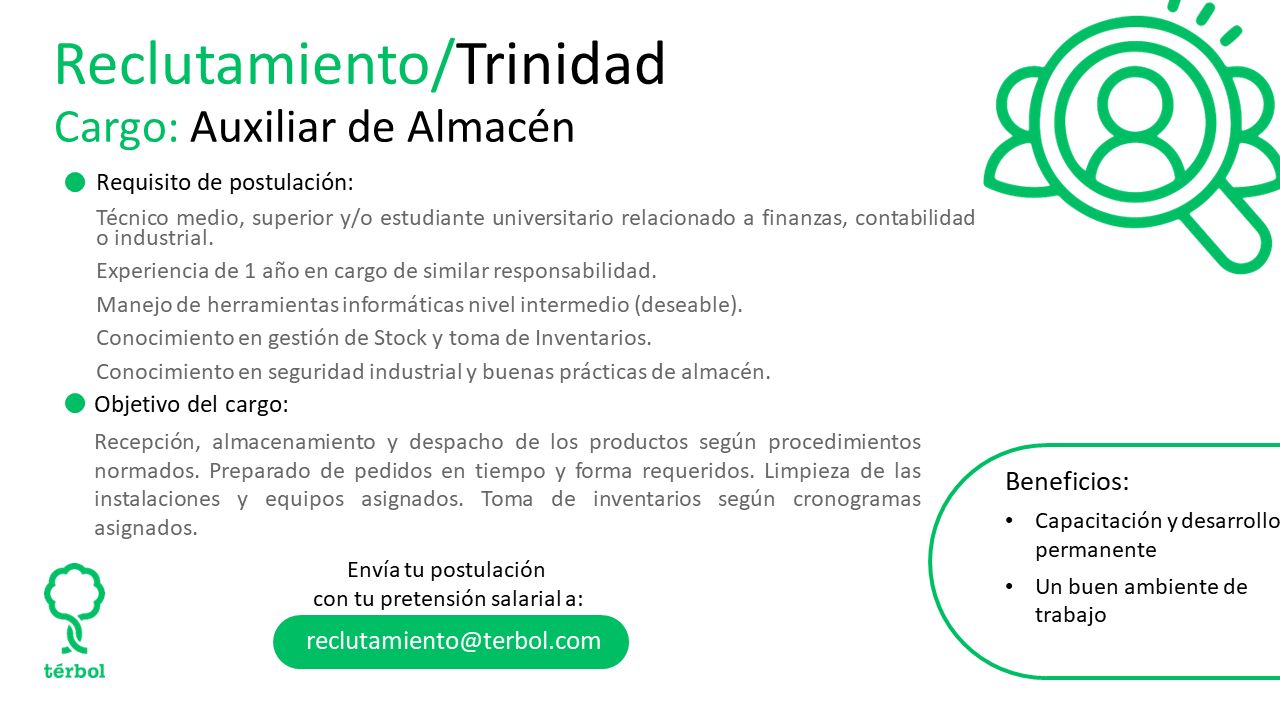 AUXILIAR DE ALMACEN | Trabajando Bolivia