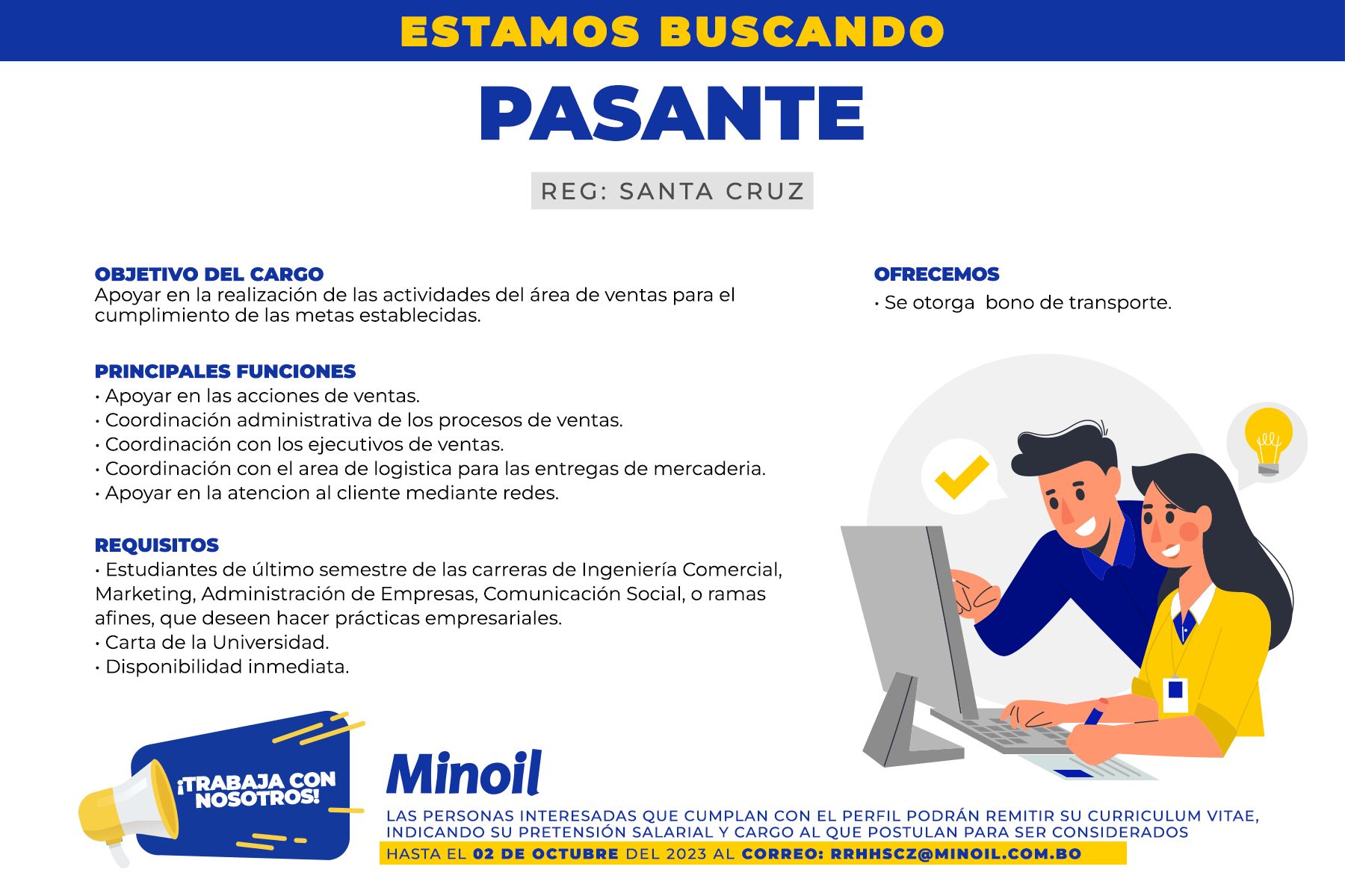 PASANTE | Trabajando Bolivia