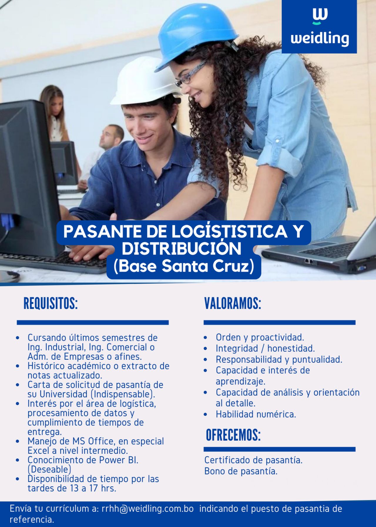 PASANTE DE LOGISTICA Y DISTRIBUCION | Trabajando Bolivia