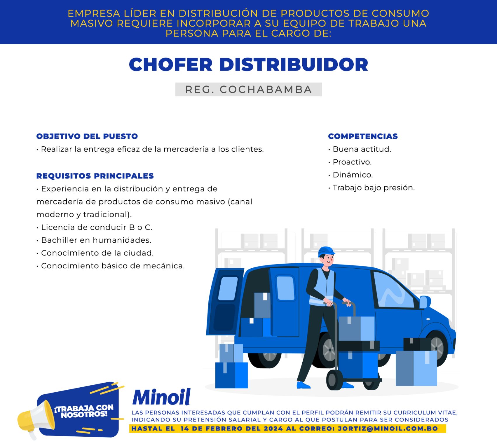 CHOFER DISTRIBUIDOR | Trabajando Bolivia
