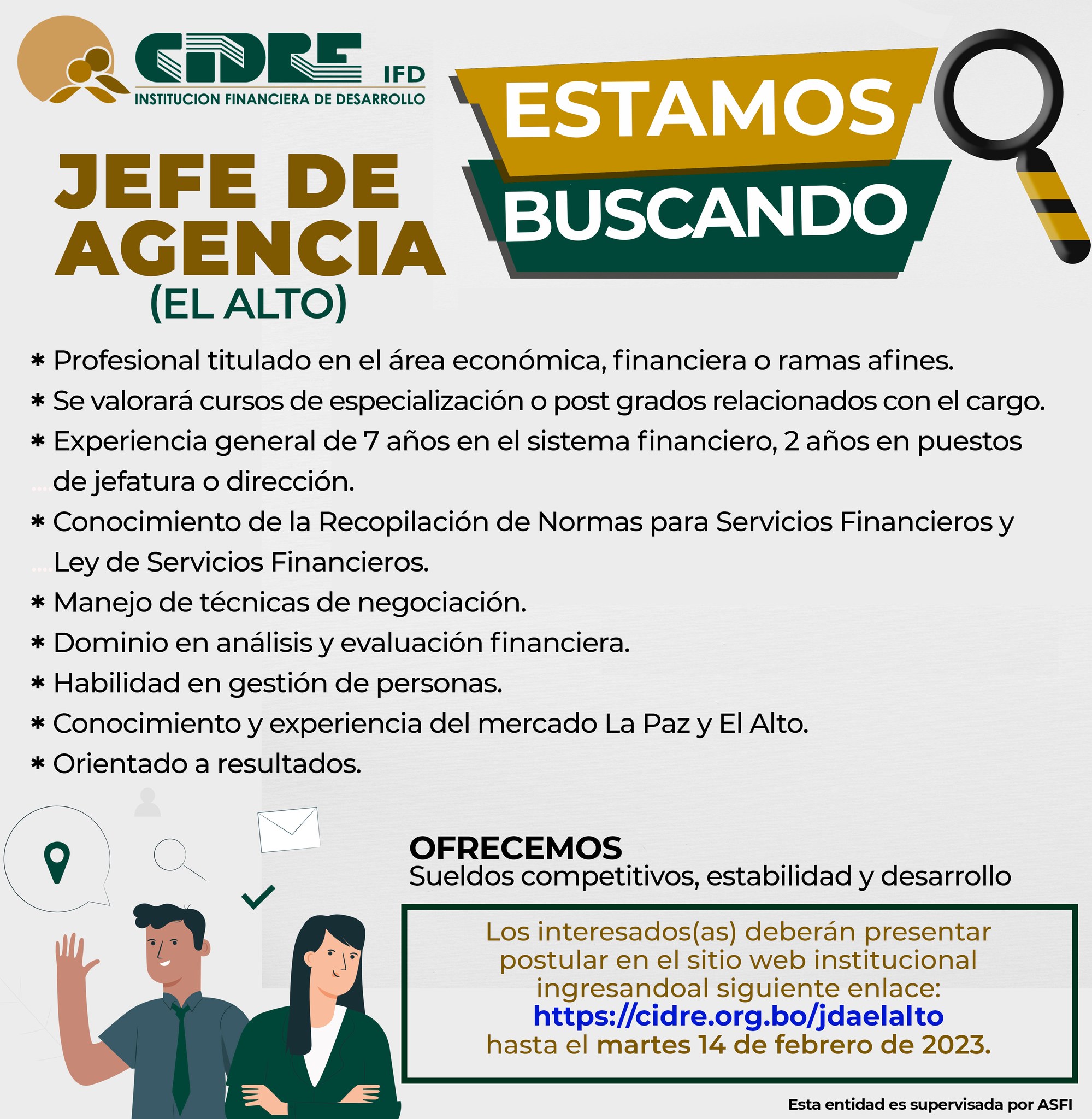 JEFE DE AGENCIA | Trabajando Bolivia