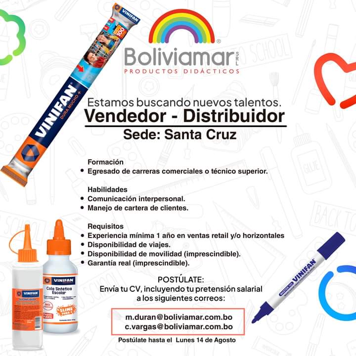 VENDEDOR - DISTRIBUIDOR | Trabajando Bolivia