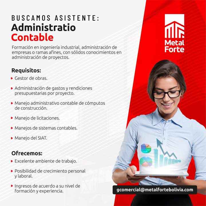 ASISTENTE ADMINISTRATIVO CONTABLE | Trabajando Bolivia