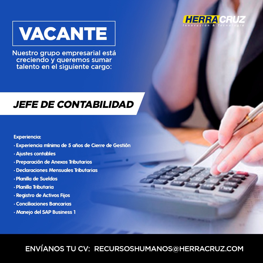 JEFE DE CONTABILIDAD | Trabajando Bolivia
