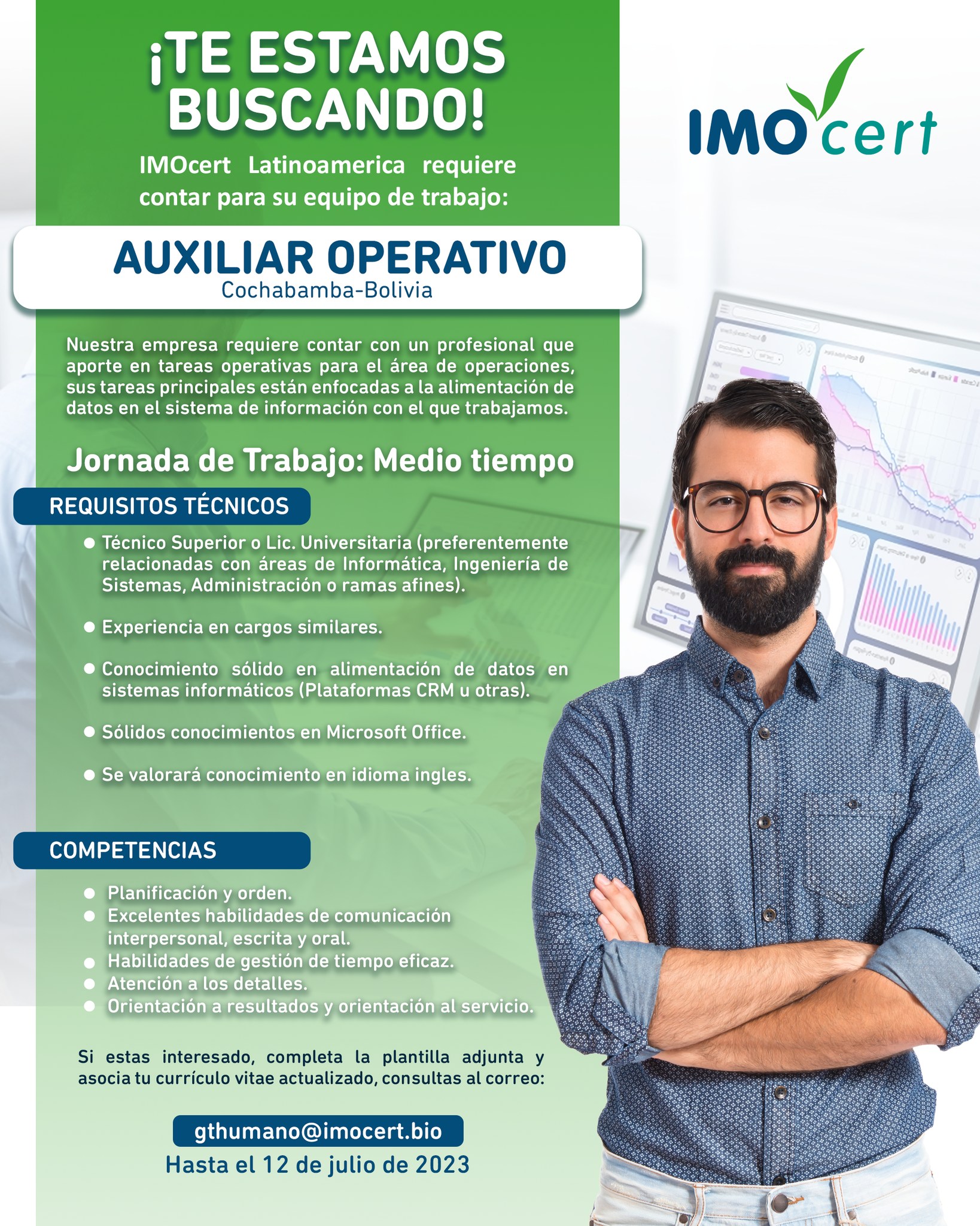 AUXILIAR OPERATIVO | Trabajando Bolivia