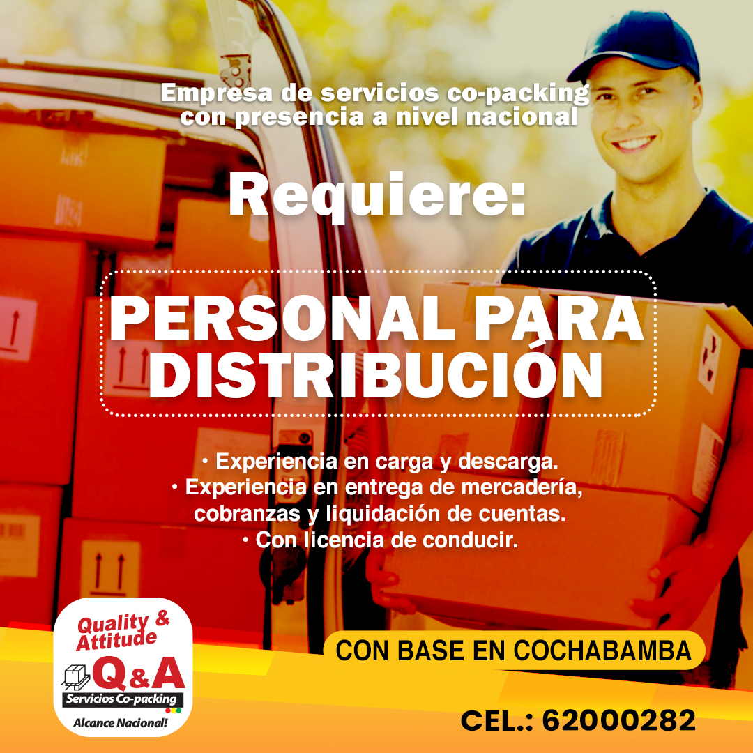 PERSONAL PARA DISTRIBUCIÓN | Trabajando Bolivia